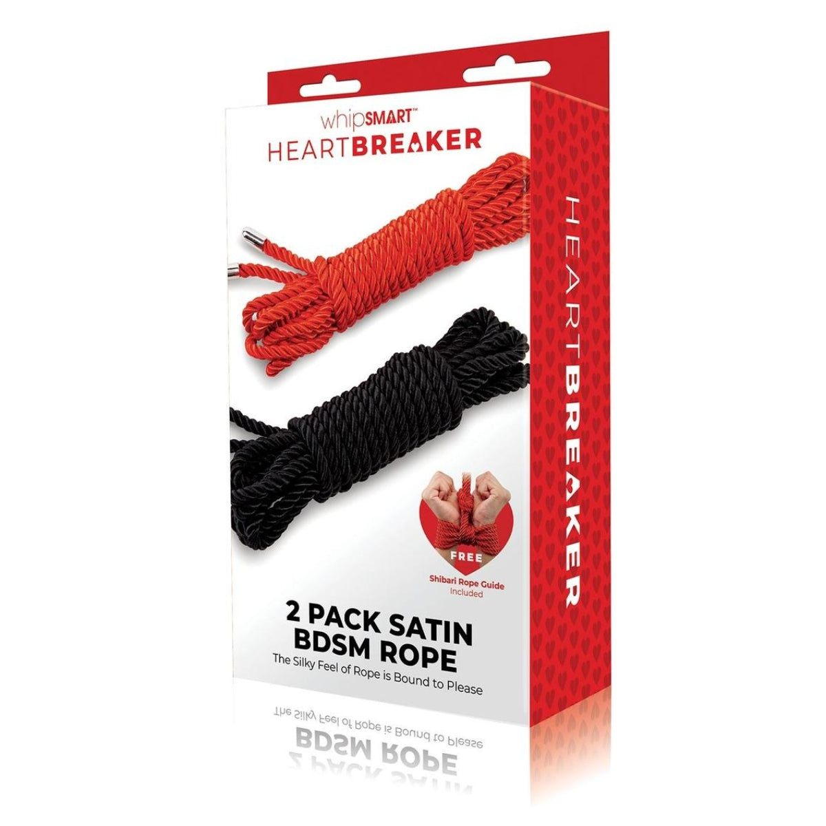 Whipsmart Heartbreaker Satin BDSM Rope 2 Pack Red Black | Simply Pleasure